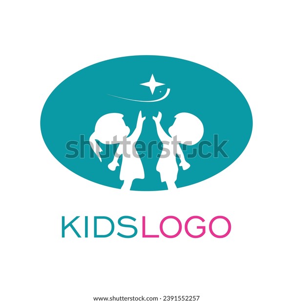 Kids Logo Design Simple Concept Premium Stock Vector (Royalty Free ...