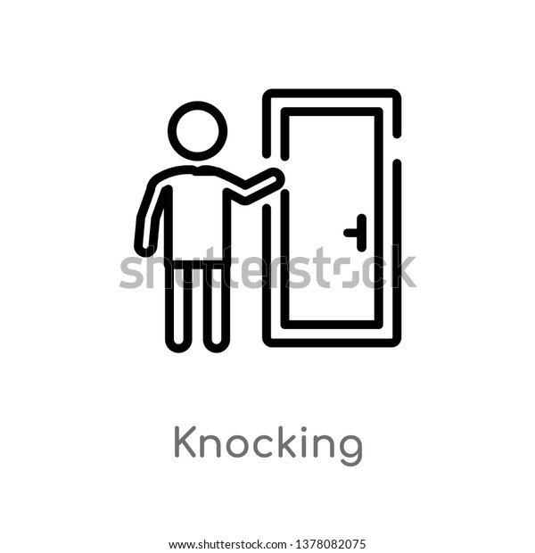 Knocking Vector Line Icon Simple Element Stock Vector (Royalty Free ...