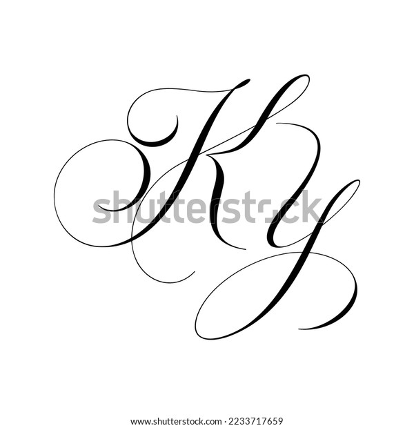Ky Calligraphy Monogram Initial Letters Logo Stock Vector (Royalty Free ...