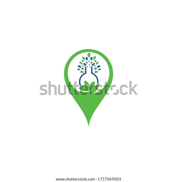 Lab Tree Map Pin Shape Concept Stock Vector (Royalty Free) 1757069003 ...