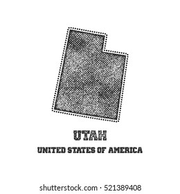 Label Map Utah Vector Illustration Stock Vector (Royalty Free ...