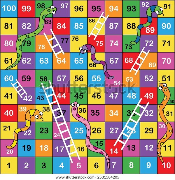 Ladder Snakes Gamefunny Frame Childrenvector Illustrations Stock Vector (Royalty Free ...