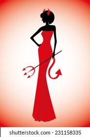 Lady Devil Stock Vector (Royalty Free) 231158335 | Shutterstock