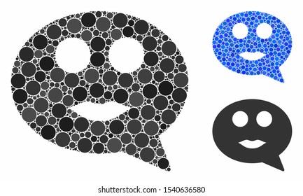 Sadness Smiley Message Mosaic Filled Circles Stock Vector (Royalty Free ...