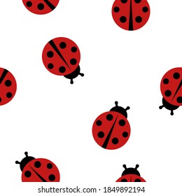 Cute Ladybug Seamless Pattern Seamless Background Stock Vector (Royalty ...