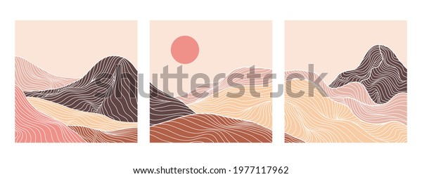 Landscape Background Line Art Pattern Vector Stock Vector (Royalty Free ...