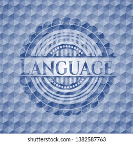 Language Blue Badge Geometric Pattern Background Stock Vector (Royalty ...