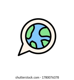 Language Earth Bubble Icon Simple Color Stock Vector (Royalty Free ...