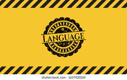 Language Grunge Warning Sign Emblem Vector Stock Vector (Royalty Free ...