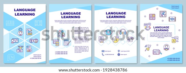 Language Learning Brochure Template Receive New Stock Vector (Royalty ...