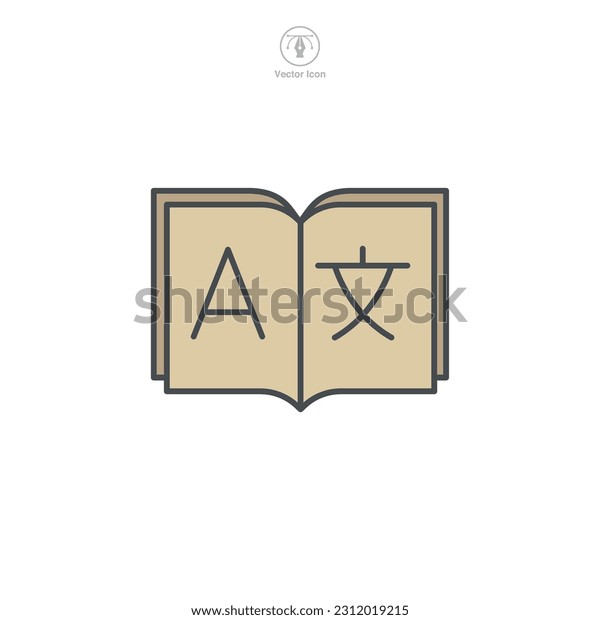 Language Learning Icon Symbol Template Graphic Stock Vector (Royalty ...