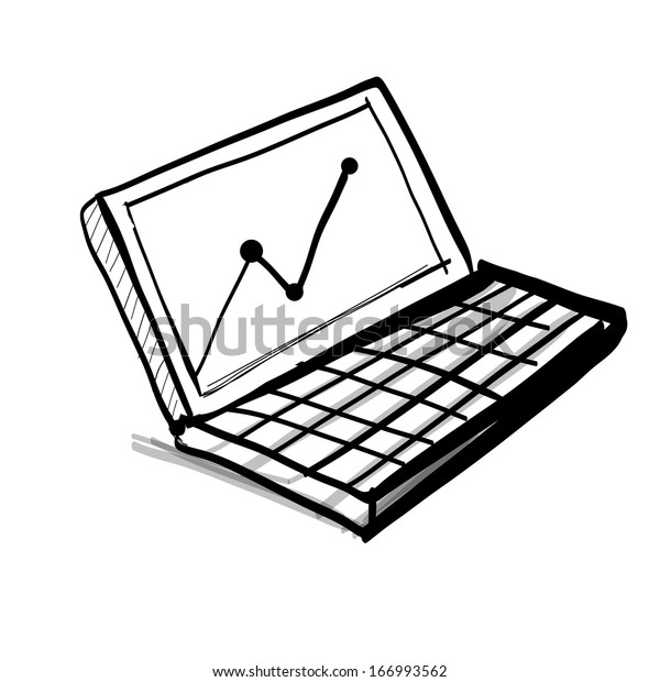 Laptop Diagram Chart Hand Drawing Sketch Stock Vector (Royalty Free ...