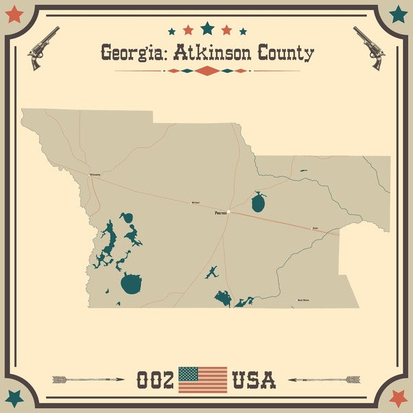 21 Atkinson County Map Images, Stock Photos, 3D objects, & Vectors ...
