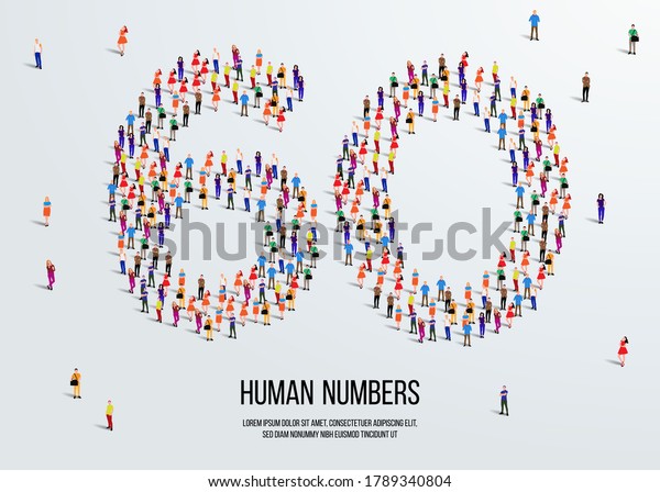 Large Group People Form Create Number Stock Vector (Royalty Free ...
