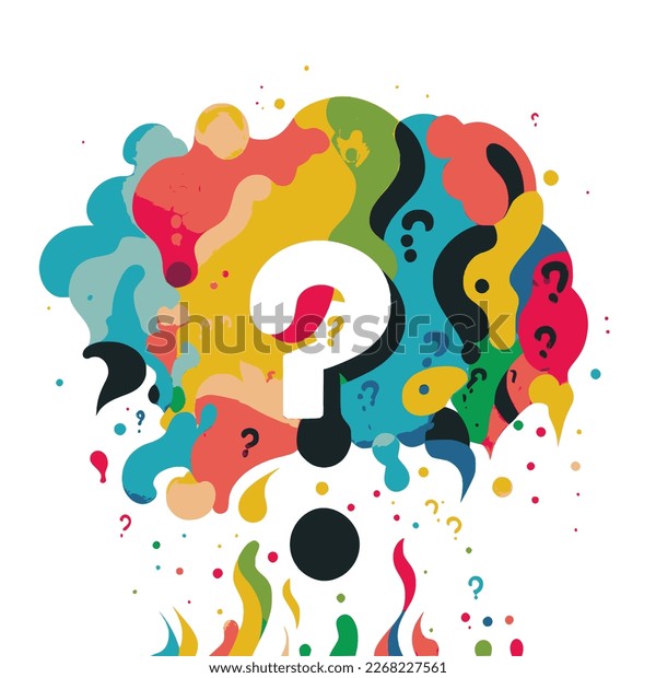 Large Question Mark Multiple Colors Colourful Stock Vector (Royalty ...