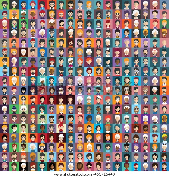 Large Set Avatars 4 Stock Vector (Royalty Free) 451715443 | Shutterstock