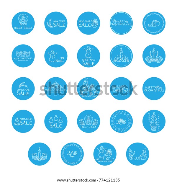 Large Vector Collection Cute Round Labels Stock Vector (Royalty Free ...