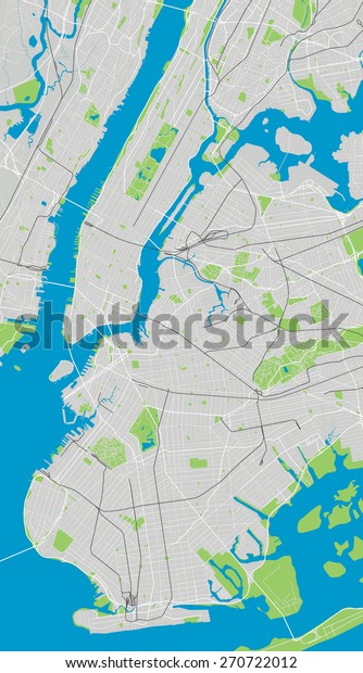 Large Vector Map New York Ultra Stock Vector (Royalty Free) 270722012 ...