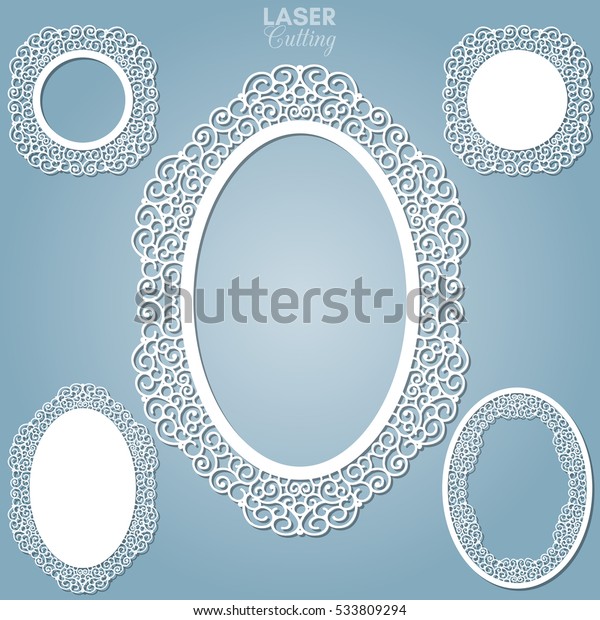 Laser Cut Vector Frame Collection Set Stock Vector (Royalty Free ...
