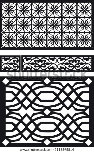 Laser Cutting Design Pattern Vector Illustration Stock Vector (Royalty ...