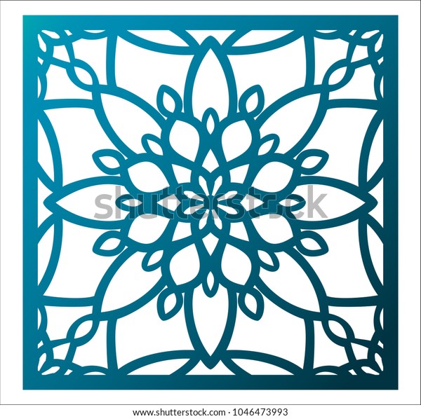 Laser Cutting Square Panel Openwork Floral Stock Vector (Royalty Free ...