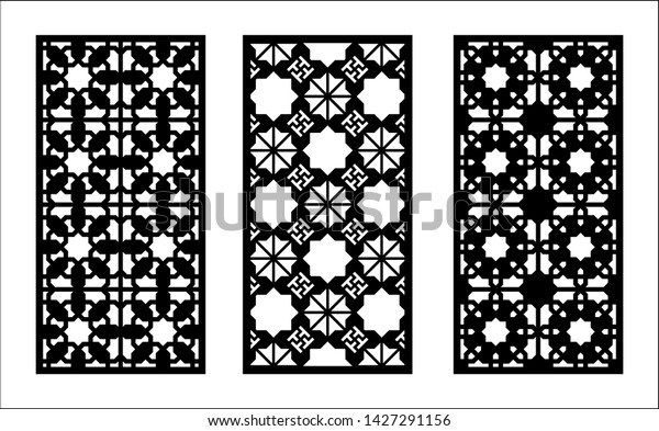 Laser Pattern Set Decorative Vector Panels Stock Vector (Royalty Free ...