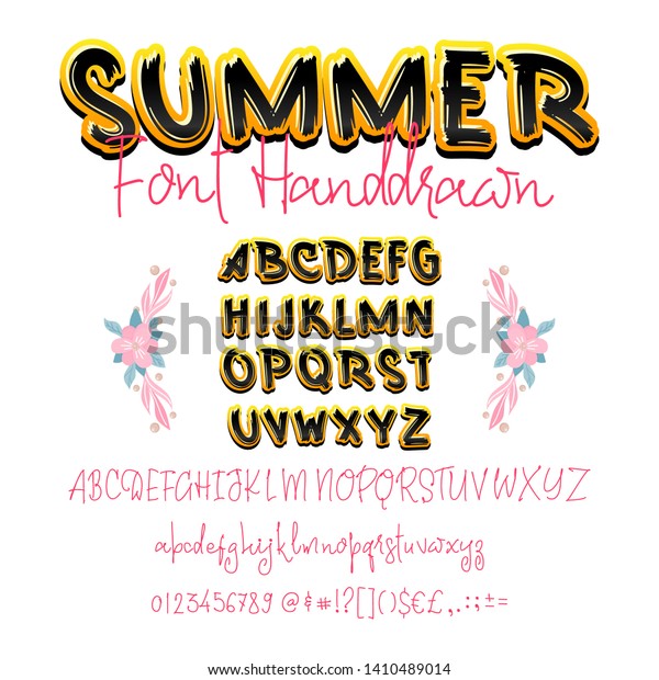 Latin Two Alphabets Summer Font Cute Stock Vector (Royalty Free ...