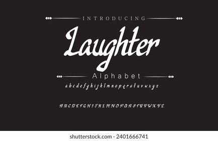 Laughter Elegant Font Uppercase Lowercase Number Stock Vector (Royalty ...