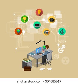 Learning Home Stock Vector (Royalty Free) 304885736 | Shutterstock