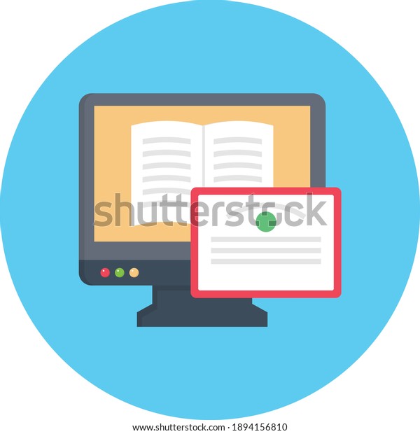 Learning Vector Colour Flat Icon Stock Vector (Royalty Free) 1894156810 ...