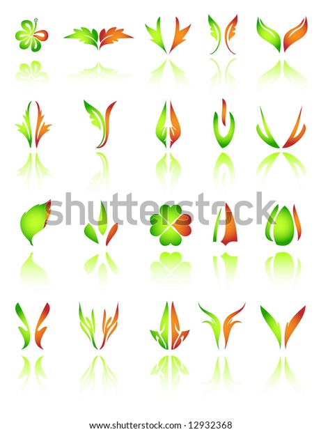 Leaves Elements Design Stock Vector (Royalty Free) 12932368 | Shutterstock