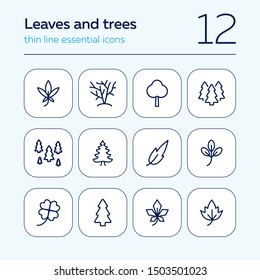 Leaves Trees Line Icon Set Set Stock Vector (Royalty Free) 1503501023 ...