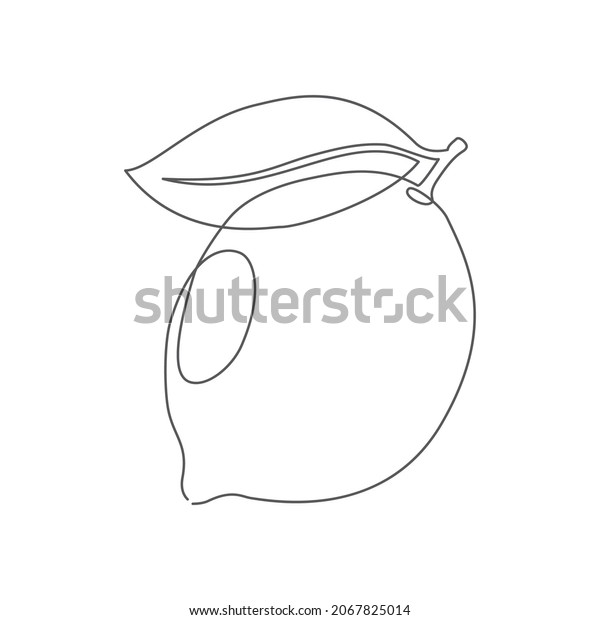 Lemon One Line Drawing Vector Lemon Stock Vector (Royalty Free ...