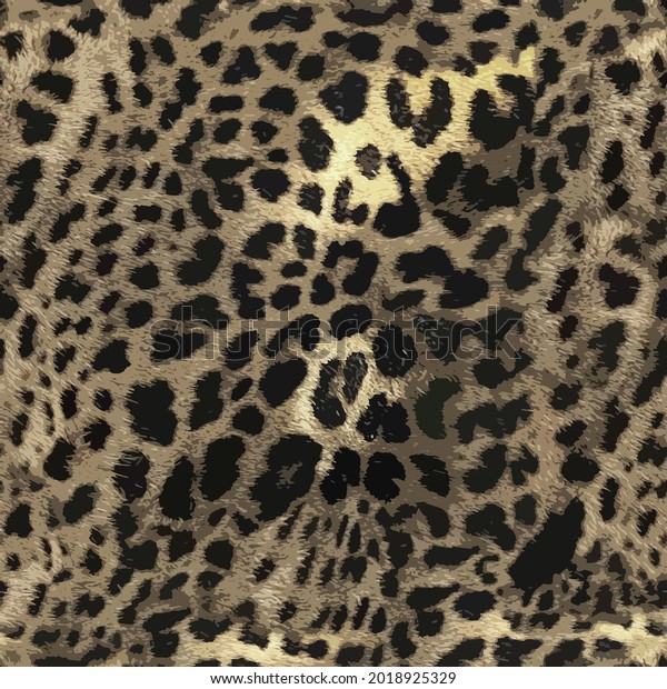 Leopard Skin Texture Seamless Pattern Stock Vector (Royalty Free ...