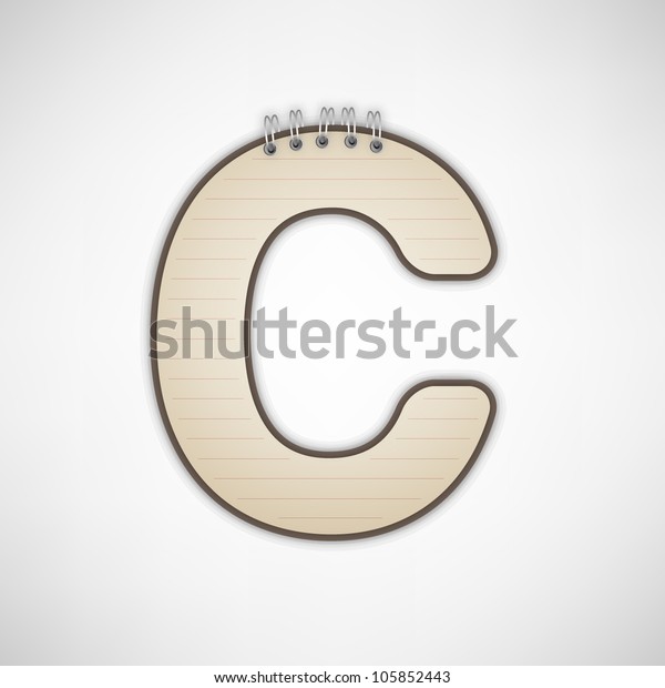 Letter C Notebook Vector Stock Vector (Royalty Free) 105852443 ...