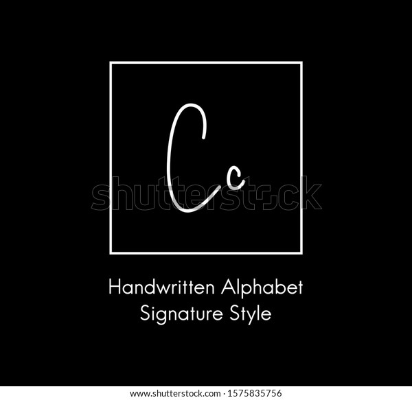 Letter C Simple Handwritten Cursive Signature Stock Vector (Royalty ...