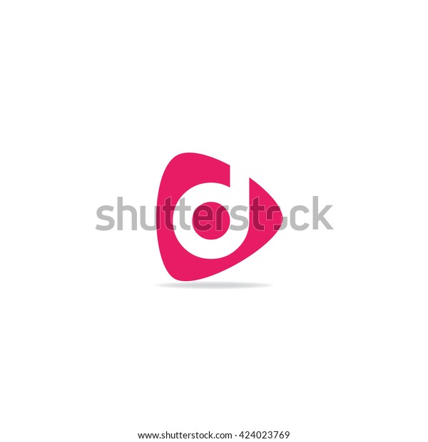 Letter D Rounded Triangle Shape Pink Stock Vector (Royalty Free ...