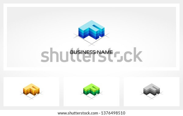 Letter F Block Stack Logo Stock Vector (Royalty Free) 1376498510 ...