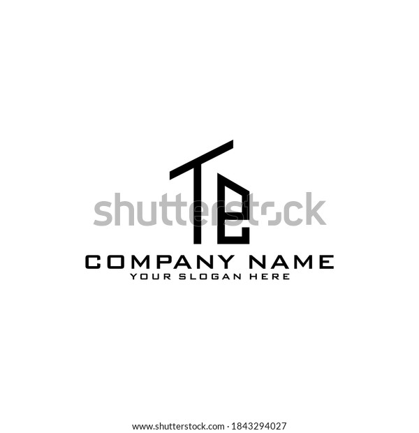 Letter Initial Te Logo Icon Design Stock Vector (Royalty Free ...