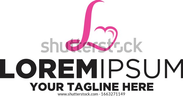 Letter L Heart Logo Template Stock Vector (Royalty Free) 1663271149 ...