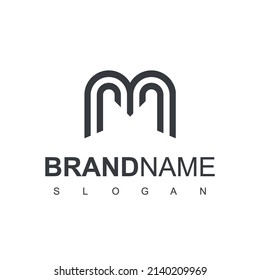 Letter M Initial Logo Template Stock Vector (Royalty Free) 2140209969 ...
