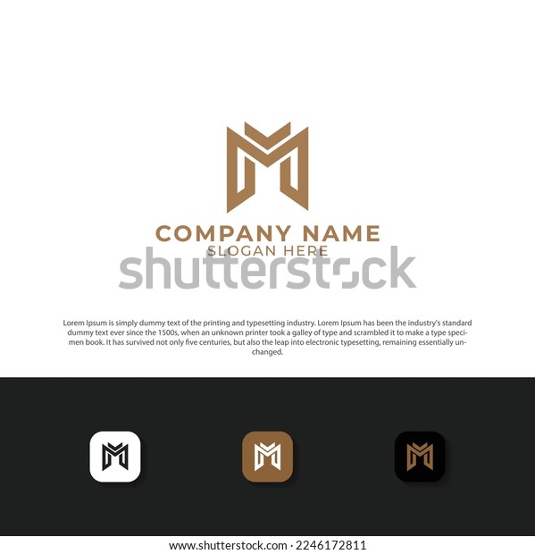Letter M M Initial Monogram Logo Stock Vector (Royalty Free) 2246172811 ...