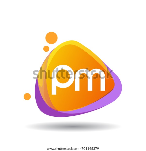 Letter Pm Logo Triangle Splash Colorful Stock Vector (Royalty Free ...