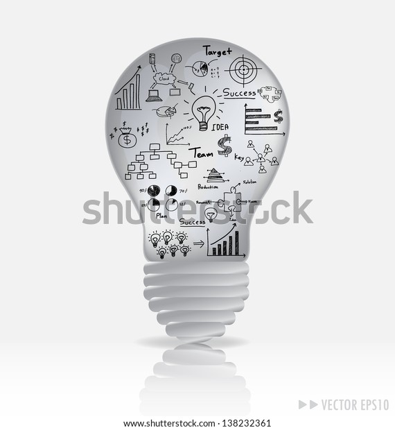 Light Bulb Elements Infographics Graph Vector Stock Vector (Royalty ...