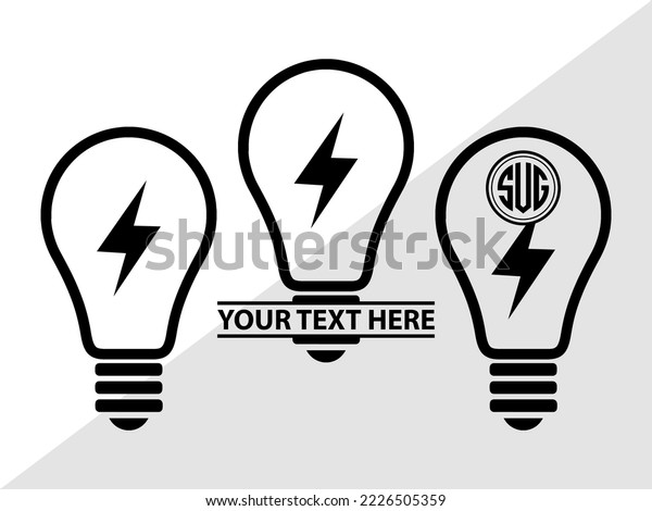 Light Bulb Monogram Printable Vector Illustration Stock Vector (Royalty ...