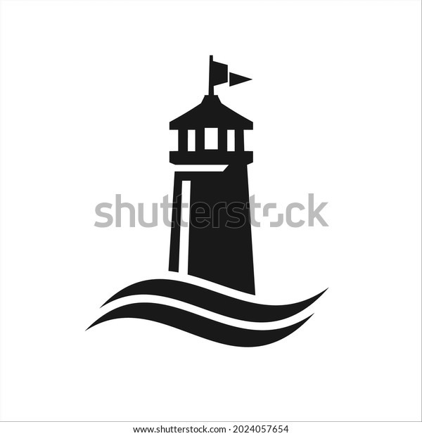 Lighthouse Simple Flat Design Stock Vector (Royalty Free) 2024057654 ...