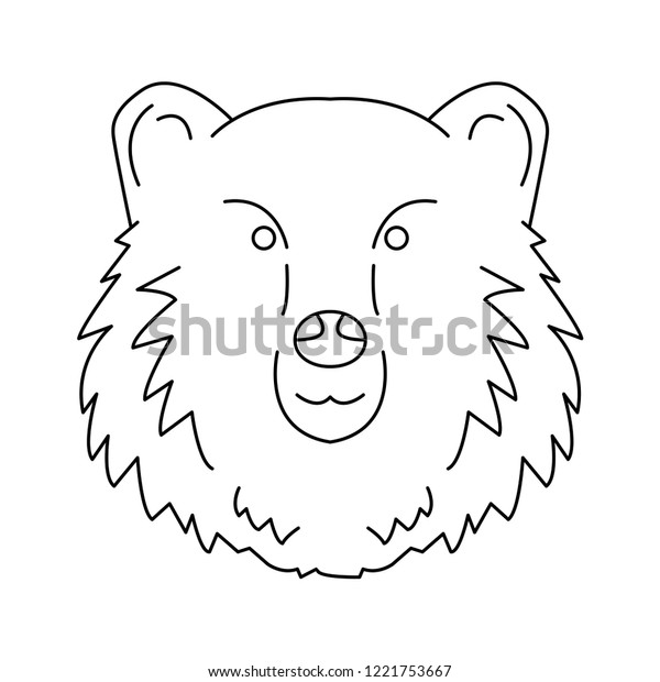 Line Art Bear Head Vector Illustration Stock Vector (Royalty Free ...
