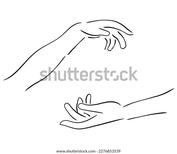 Line Art Vector Abstract Arm Gesture Stock Vector (Royalty Free ...