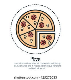 Fraction Pizza Worksheet Mathematics Write Correct Stock Vector ...