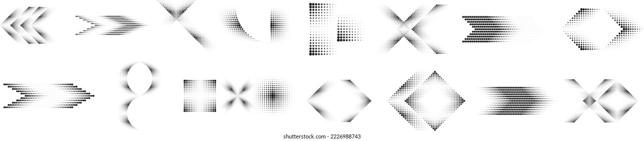 Linear Halftone Dots Design Elements Posters Stock Vector (Royalty Free ...